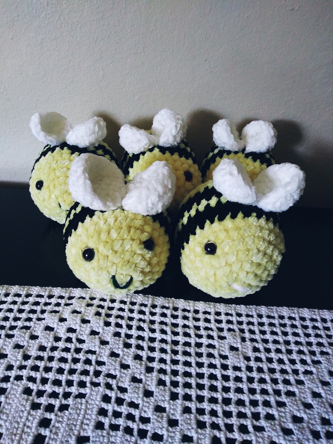 Crochet Bumble Bee Plush: Handmade Chenille Bee Toy, Home Decor - Etsy