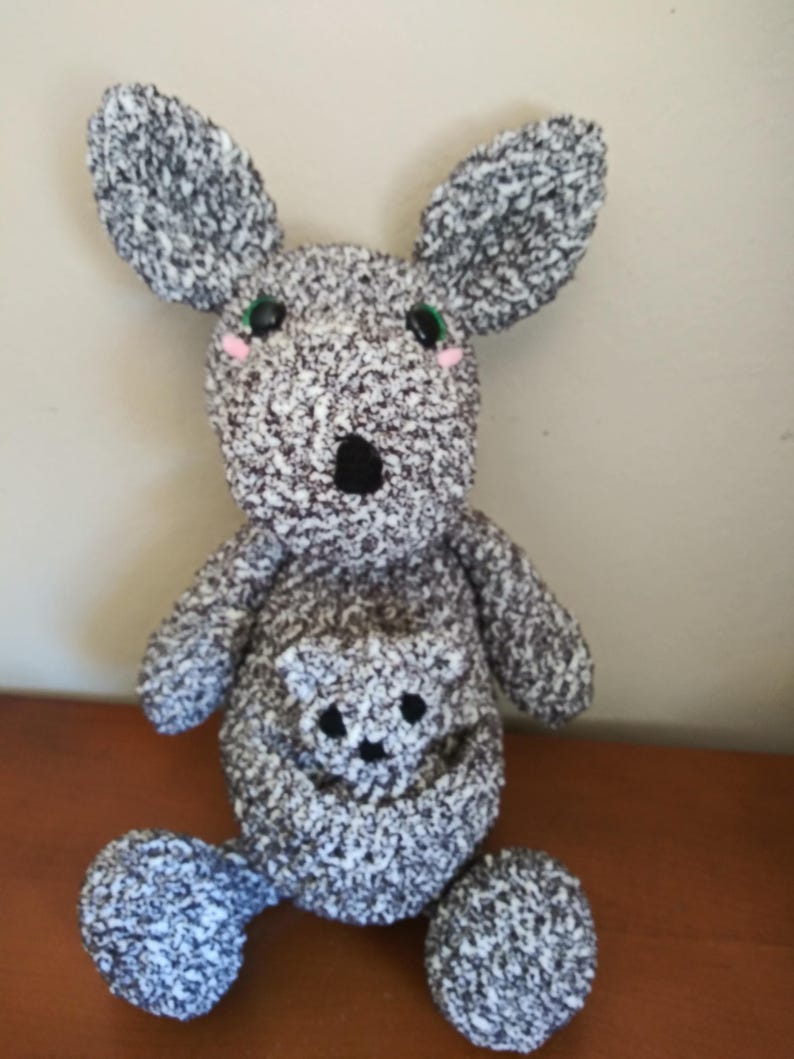 CROCHET PATTERN: Mom & Baby Kangaroo, Crochet Kangaroo Pattern ...