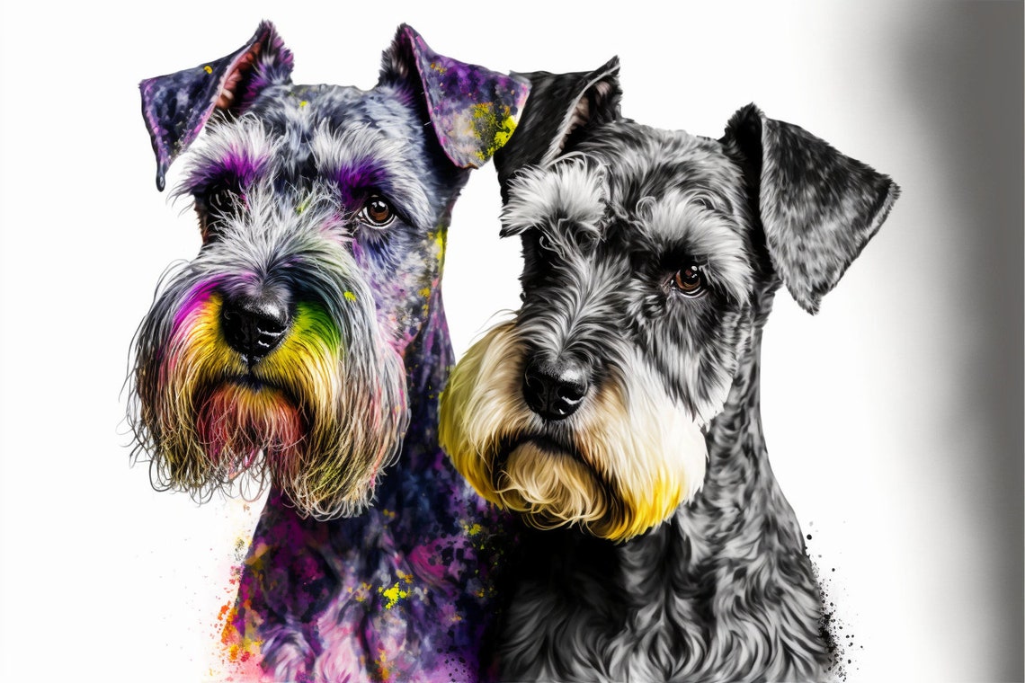 Miniature Schnauzer, Digital Art, Mini Schnauzer, Cute Dog, Dog ...