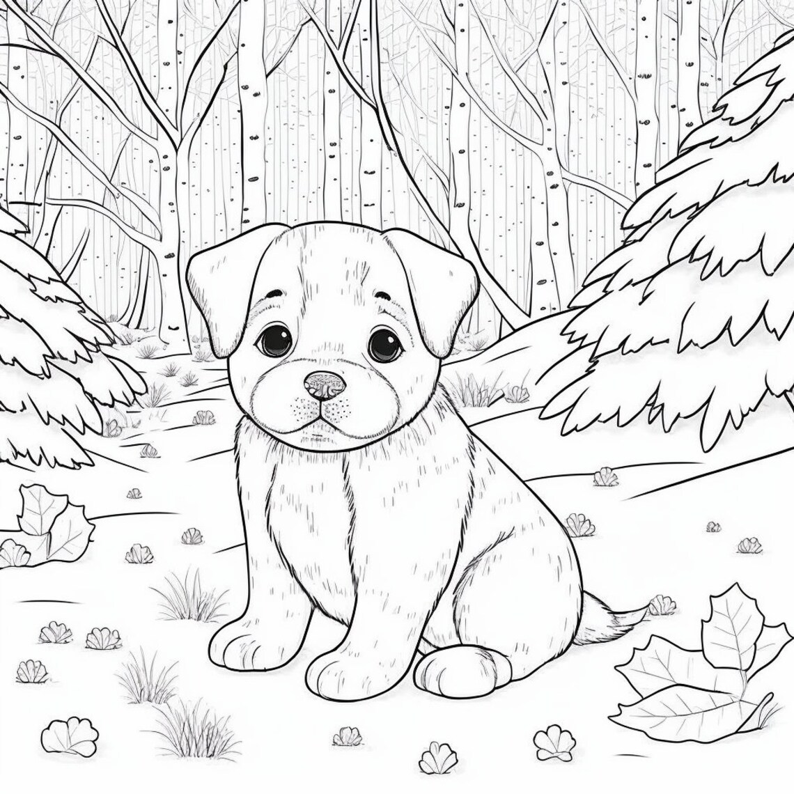 Puppy Coloring Book Pages for Boys & Girls - Printable Coloring Pages ...