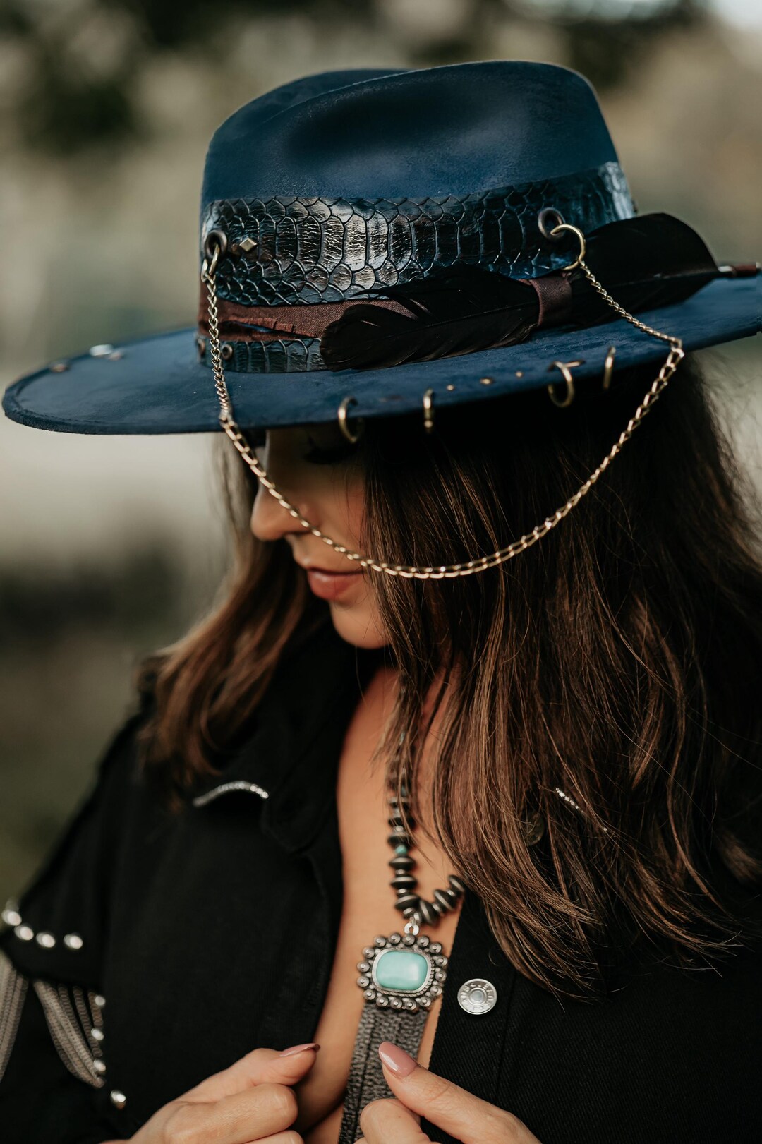 Western Fedora "copperhead" in Midnight Dessert - Etsy