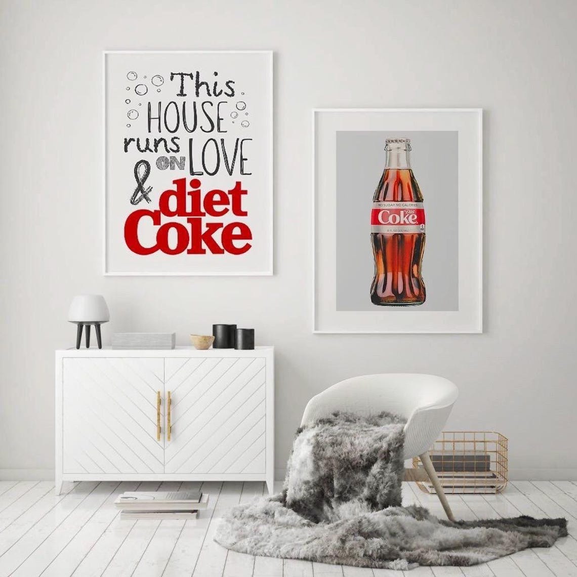 Diet Coke Wall Art Print, Trendy Diet Coke Print, This House Runs on ...