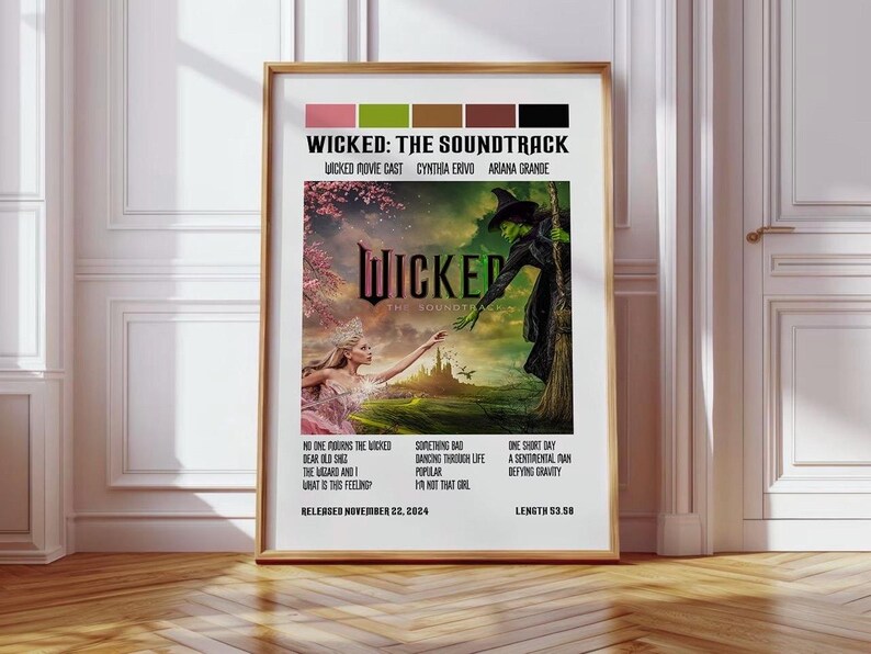 Wicked Soundtrack Poster, Elphaba Poster, Glinda Poster, Wicked Music ...
