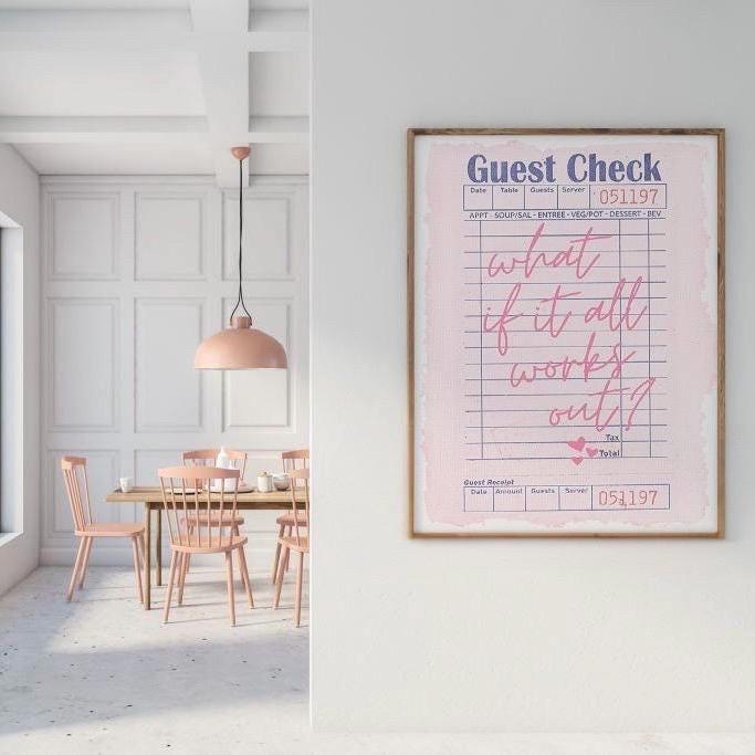 What If It All Works Out Print, Retro Guest Check Wall Art Print ...