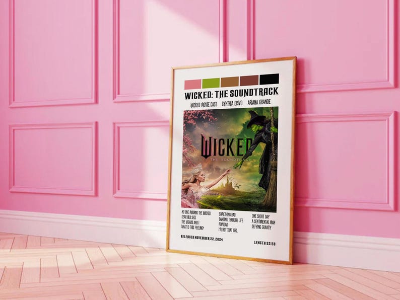Wicked Soundtrack Poster, Elphaba Poster, Glinda Poster, Wicked Music ...