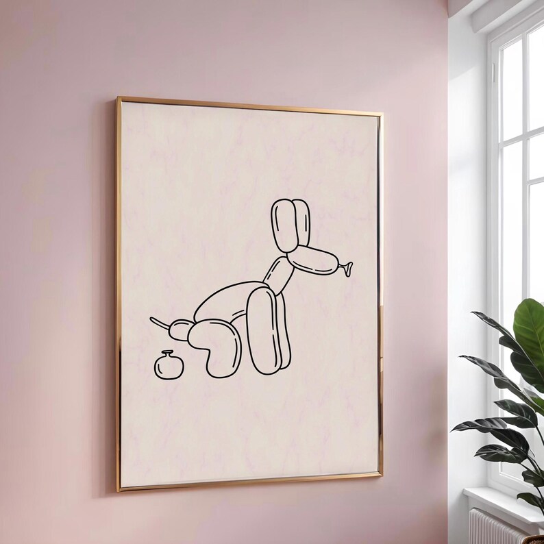 Cute Dog Pooping Art Print, Bathroom Humor Wall Art, Minimalist Wall ...