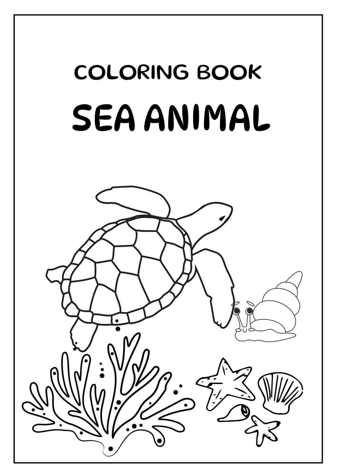 Toddler Sea Animal Coloring Book - Etsy