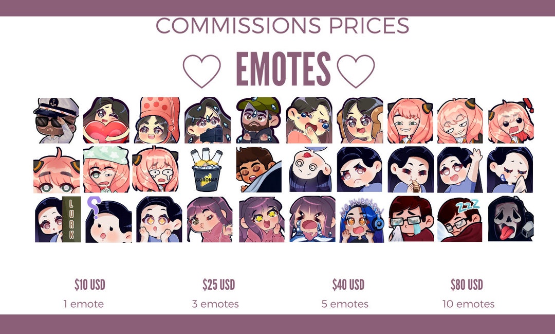 Custom Emotes for Twitch / Nice Emotes for Twitch / Twitch - Etsy