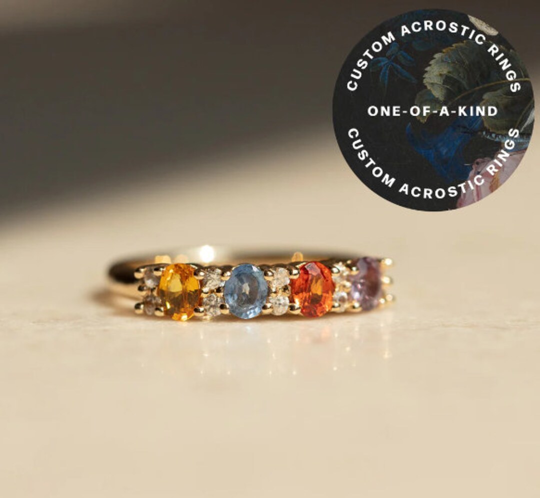 Multi Sapphire Ring, Multi Gemstone Eternity Band, 14k Gold Rainbow ...