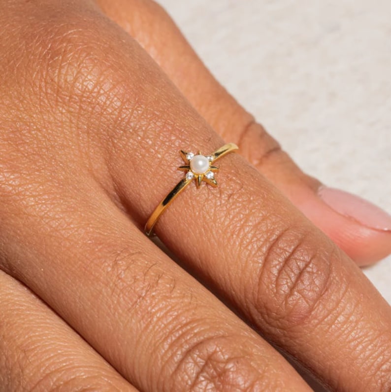 Show off Your Star Power With the Celestina Pearl Ring! This Celestial ...