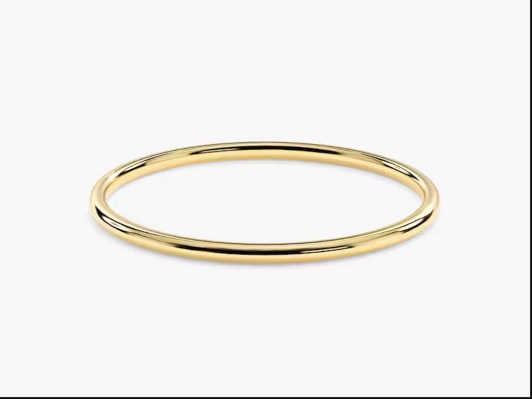 14k Solid Gold 1 Mm Thin Wedding Band / Minimalist Wedding Ring for ...