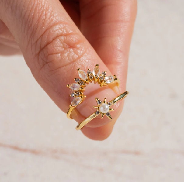 Show off Your Star Power With the Celestina Pearl Ring! This Celestial ...