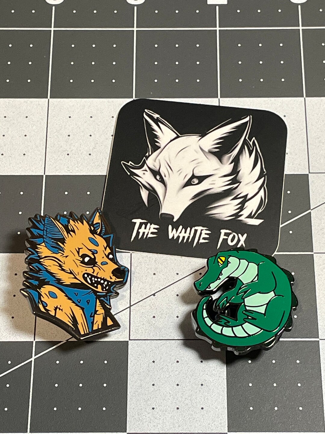 Spotted Hyena Angry Yeen and Crocodile Croco Enamel Pins - Etsy