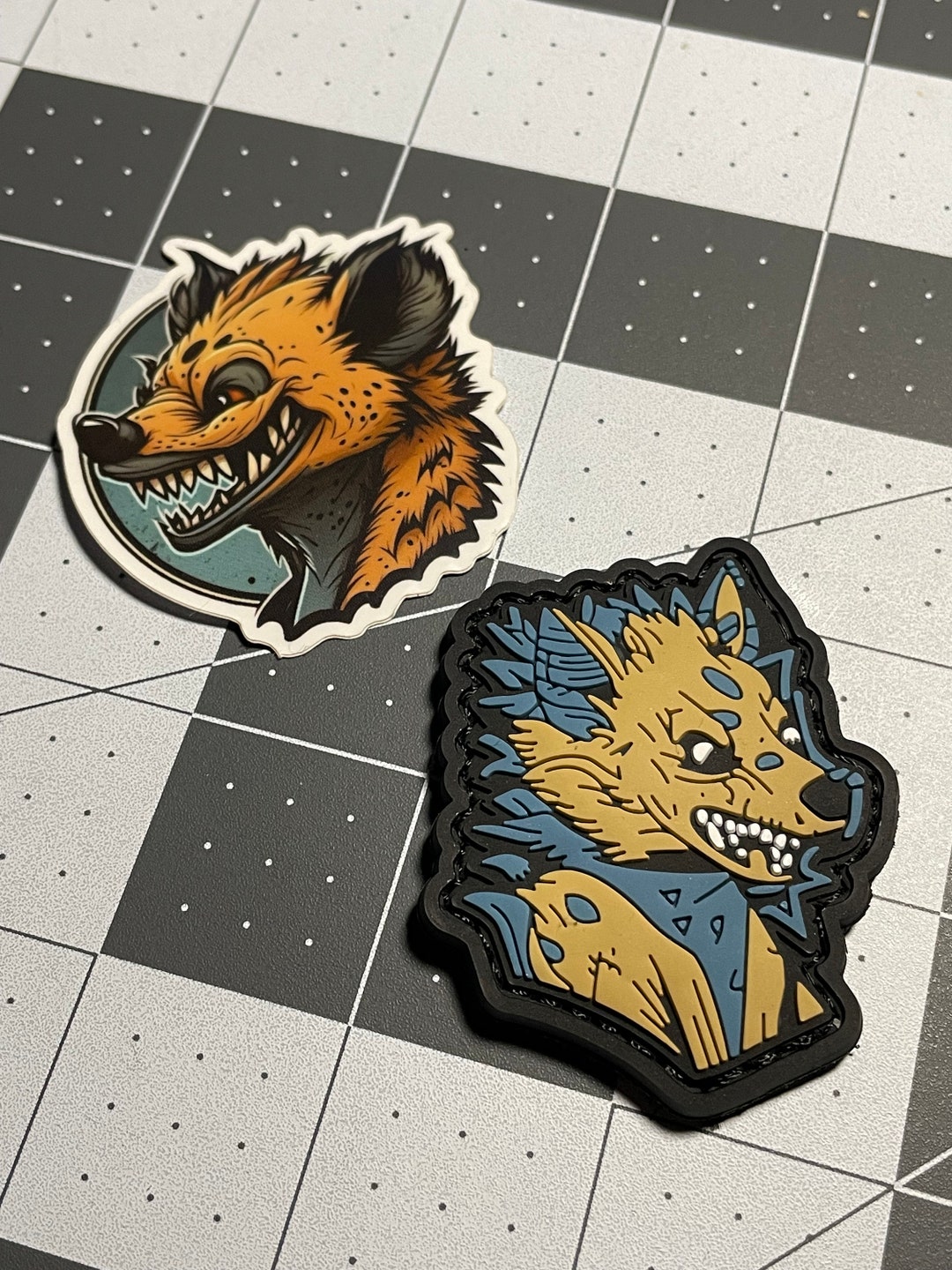 Spotted Hyena Angry Yeen Pvc Patch and Sticker Set - Moral Patch - Etsy