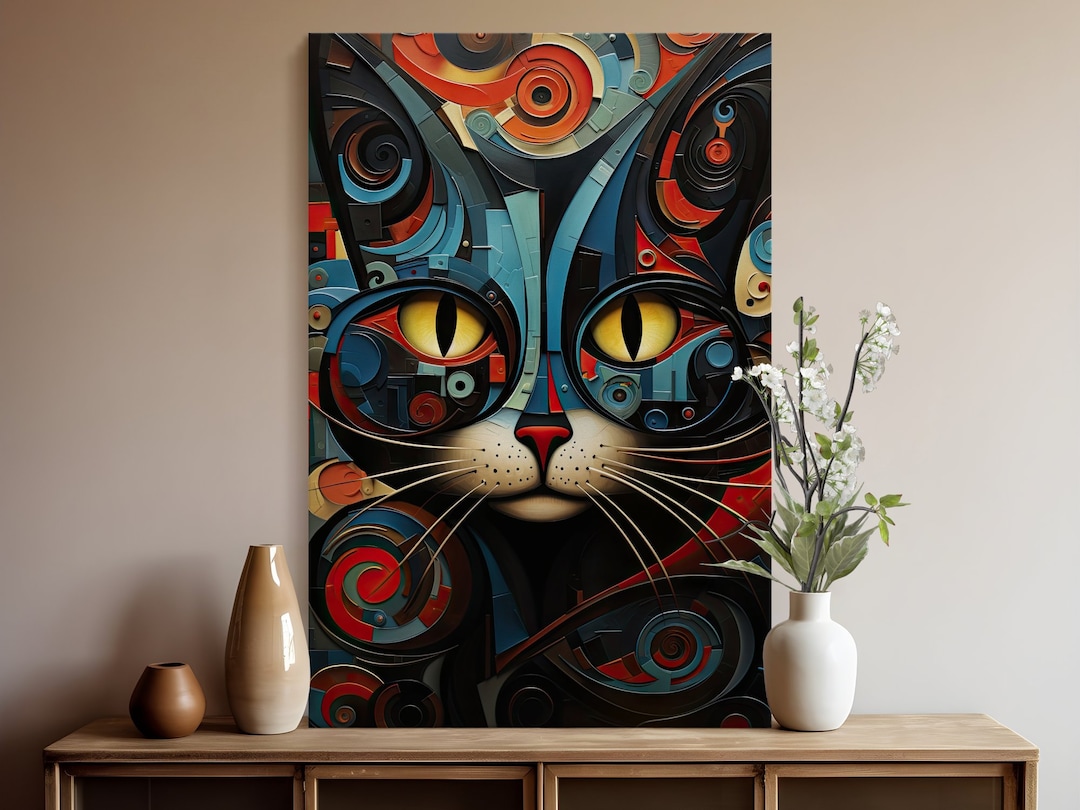 Abstract Cat Digital Download - Etsy