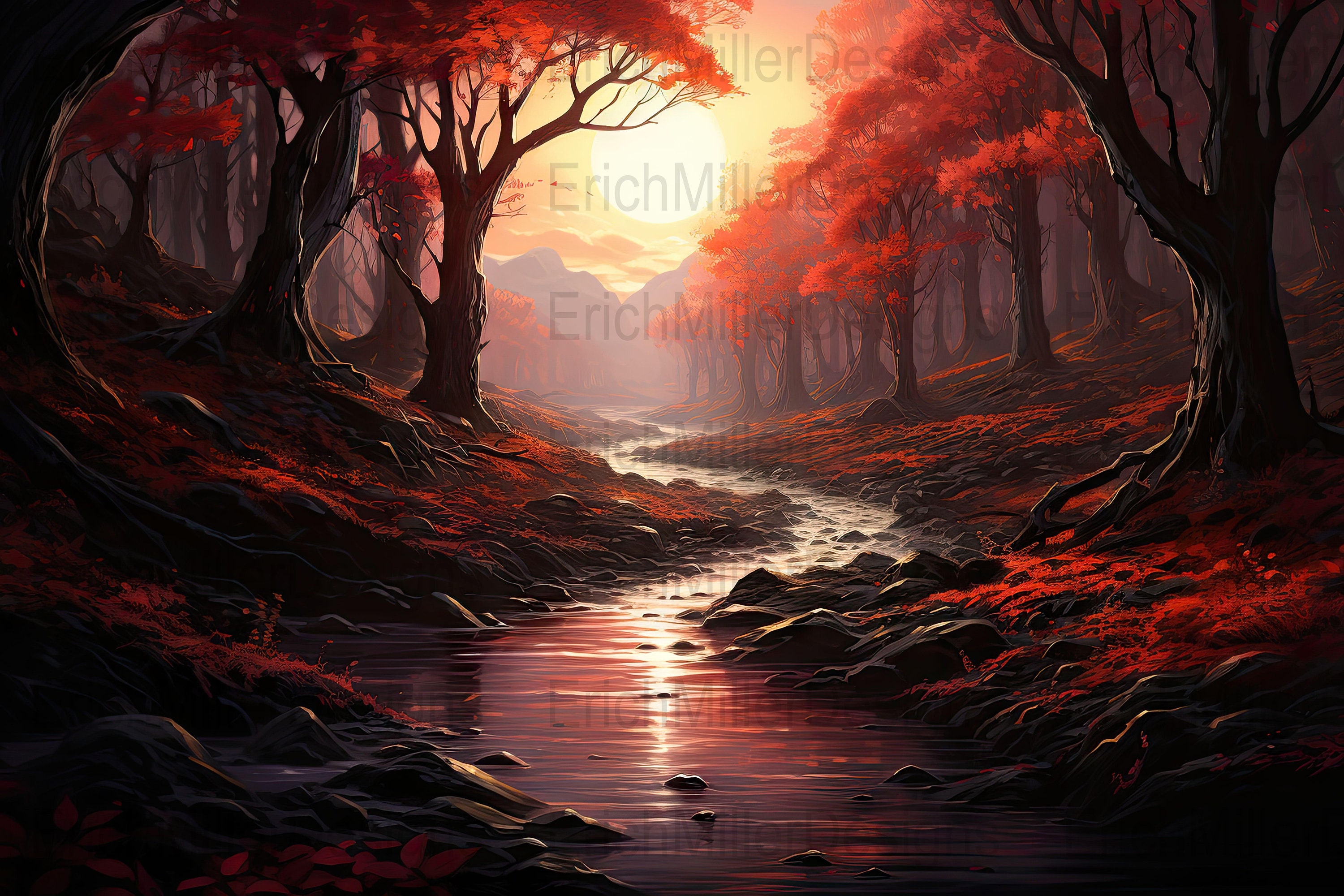 Digital Painting of a Fantasy World Vibrant Colors Digital - Etsy