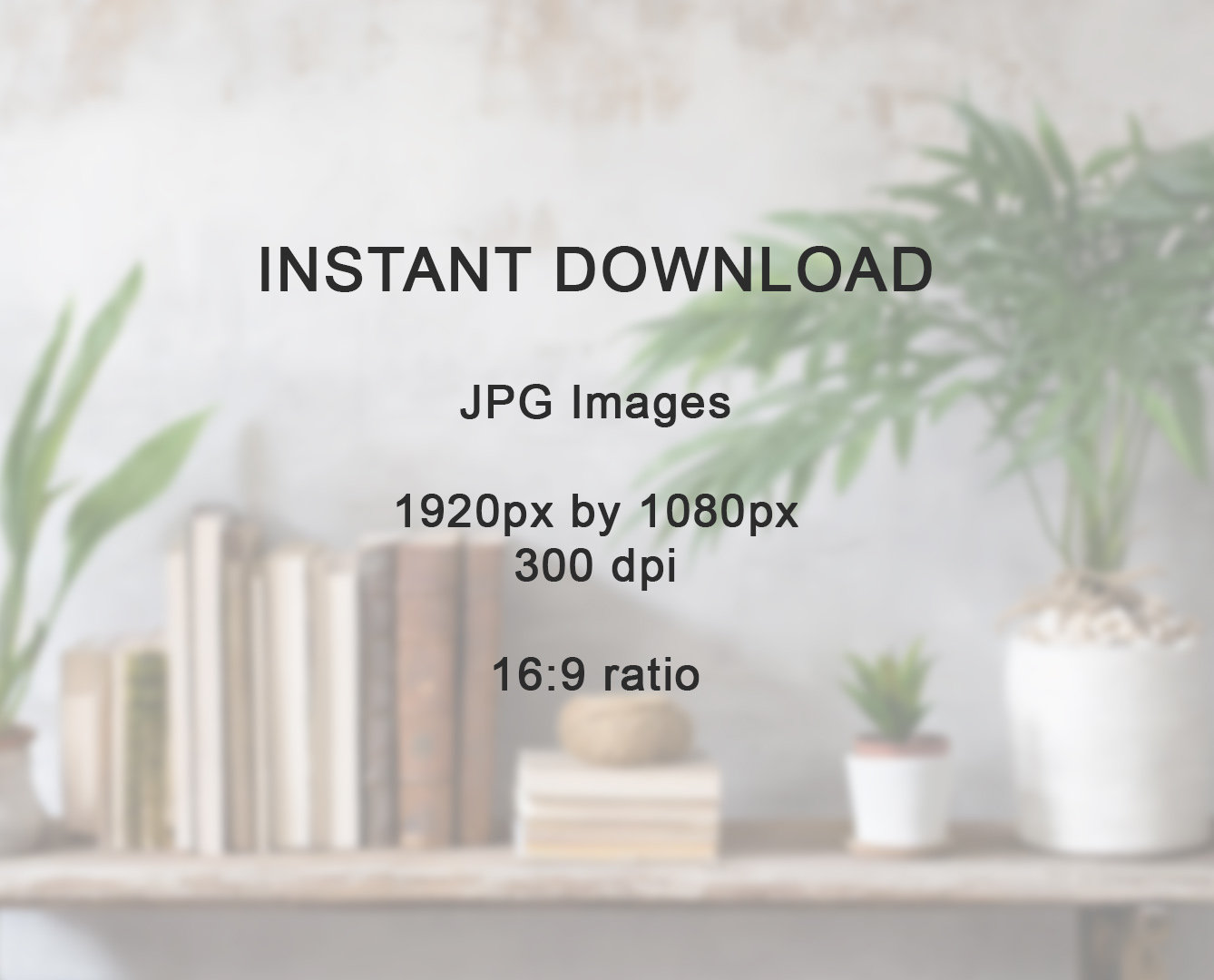 10 Professional Rustic Zoom Backgrounds W/ Plants, Books and Shelving ...