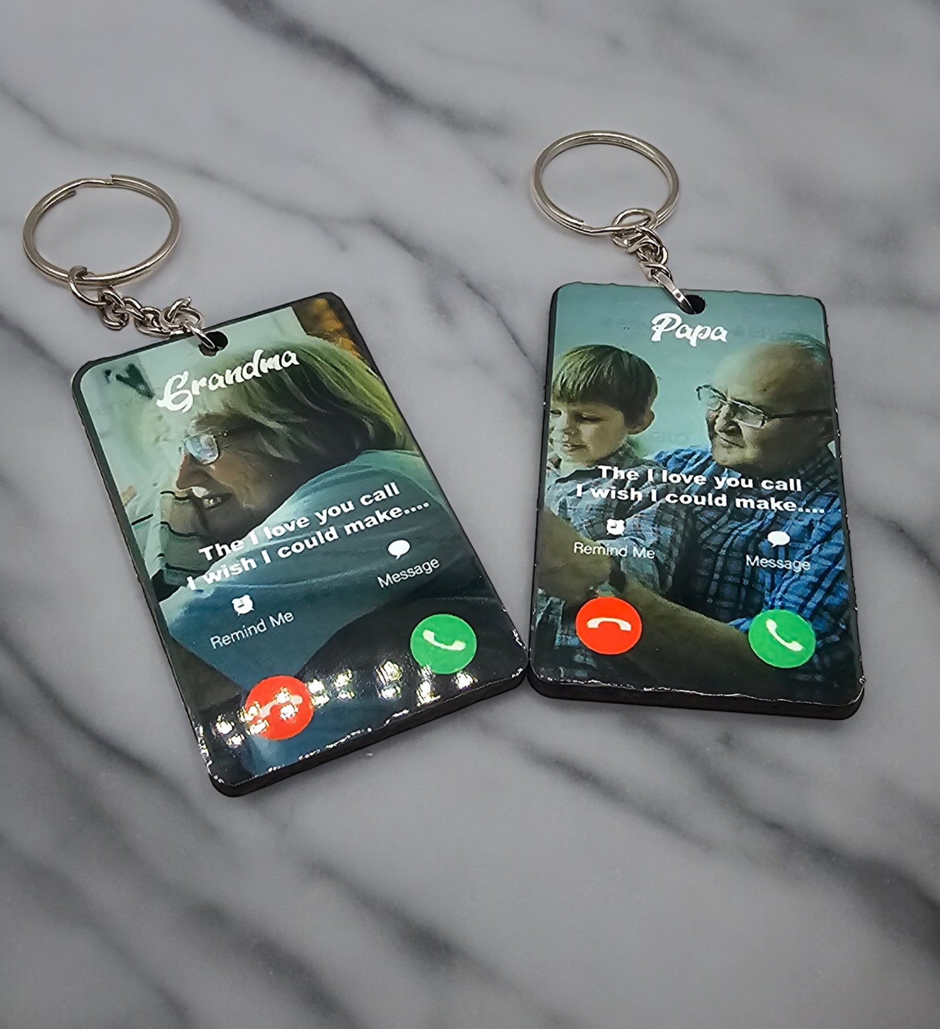 I Love You Call I Wish I Could Make, Memorial Keychain Personalized ...