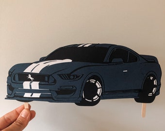 Black Mustang Mascot Birthday Edible 2D Fondant Birthday Cake/cupcake ...