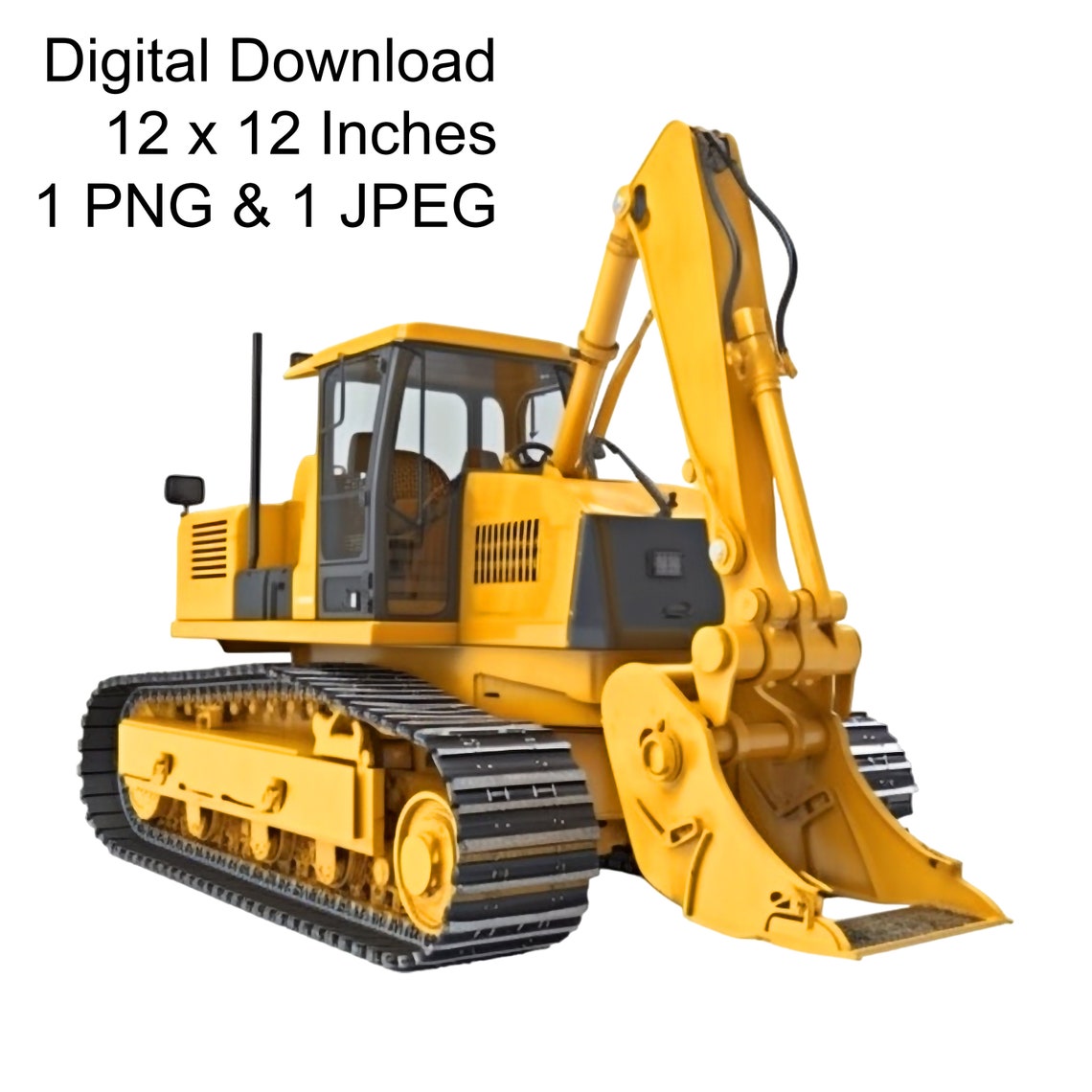 Yellow Backhoe PNG, JPG Clipart Digital Download, Construction Art ...