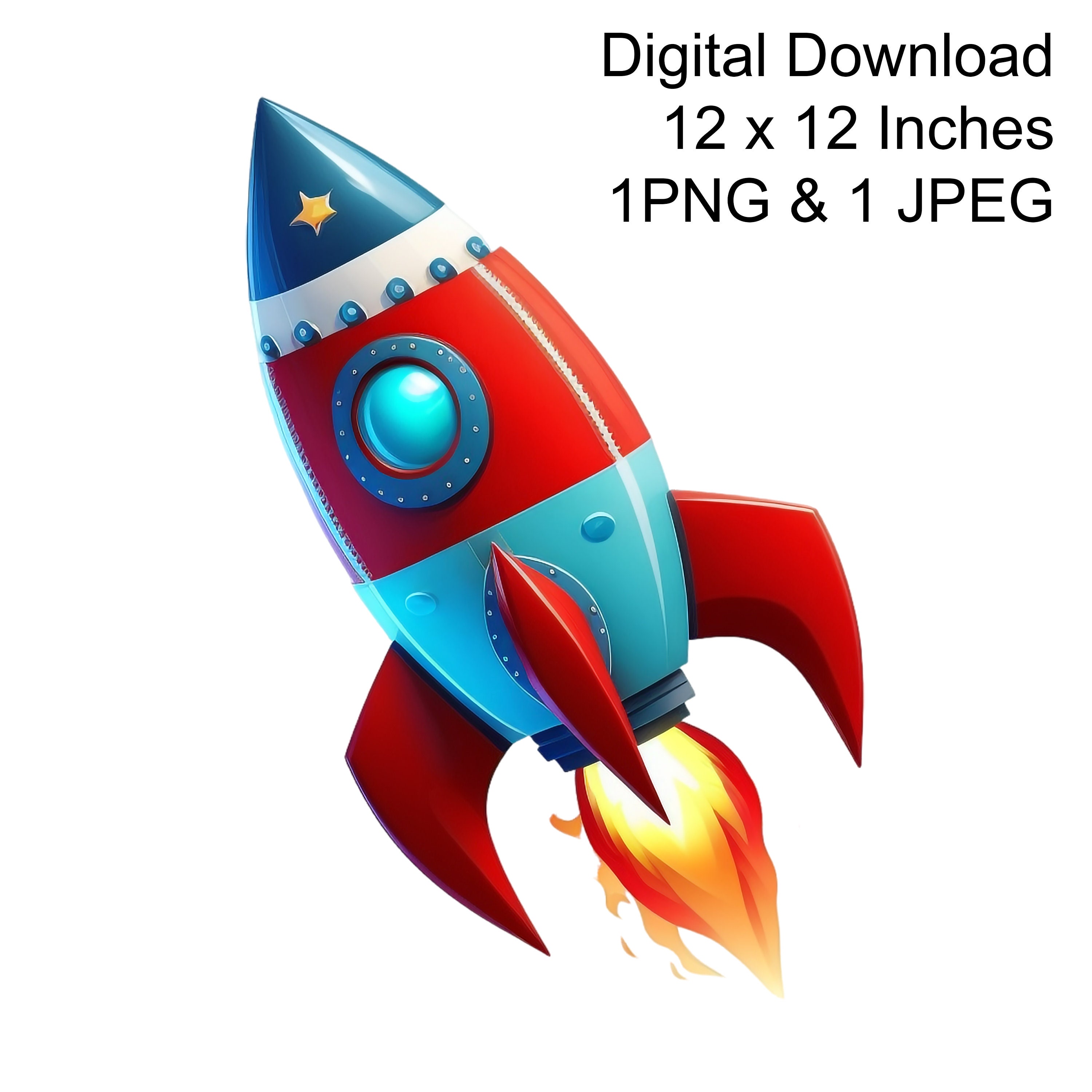 Fusée de dessin animé PNG, JPG Clipart Sublimation Art imprimable ...