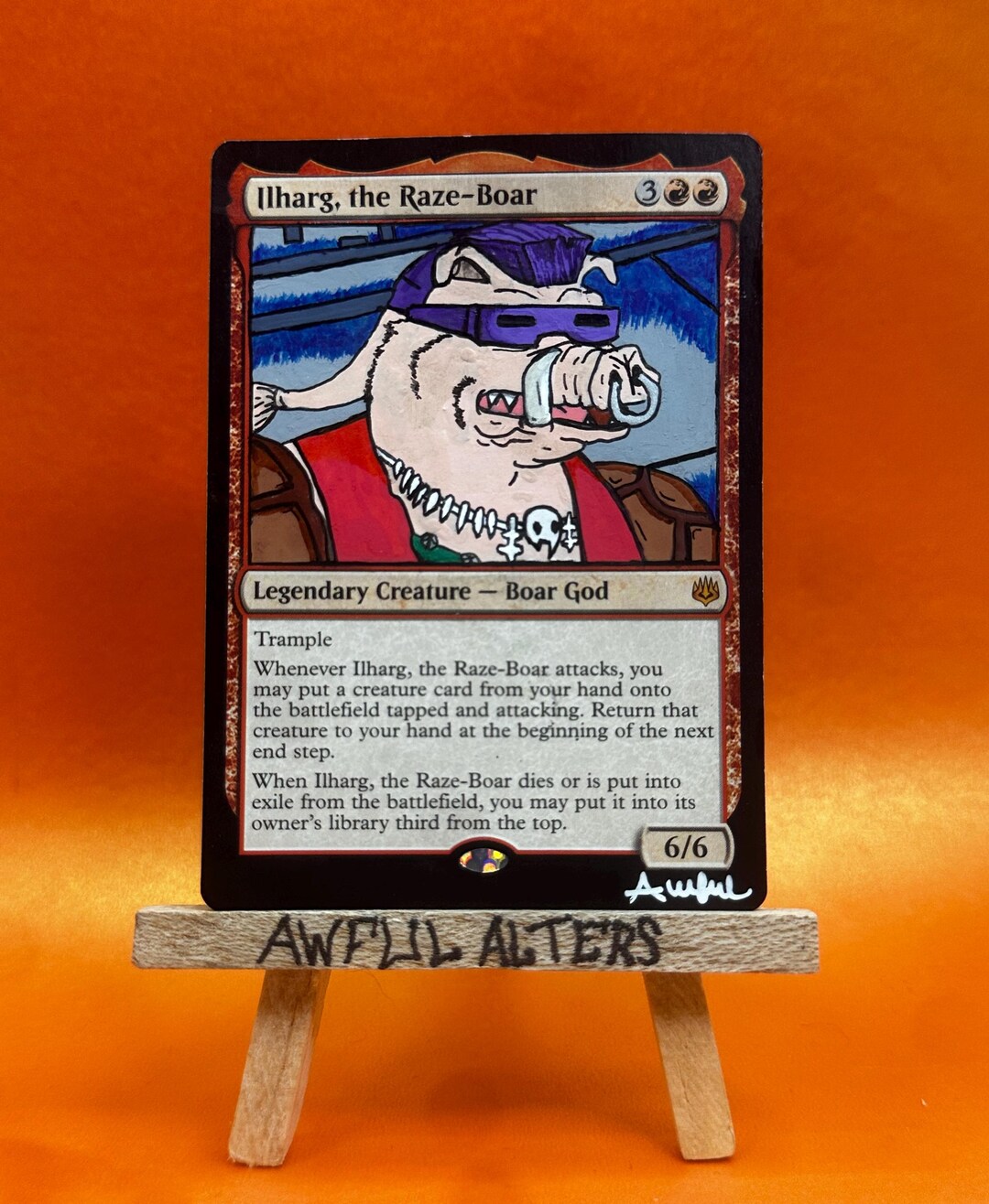MTG Magic the Gathering Card Ilharg the Raze-boar Hand Painted Alter ...