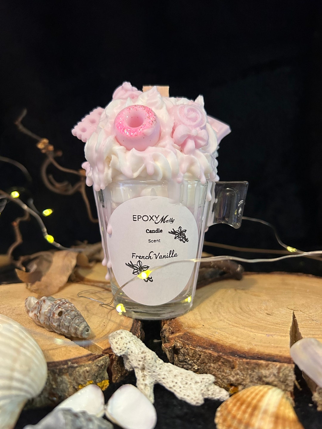 French Vanilla Candy Candle With Wooden Wick Vegan Dessert Candle ...