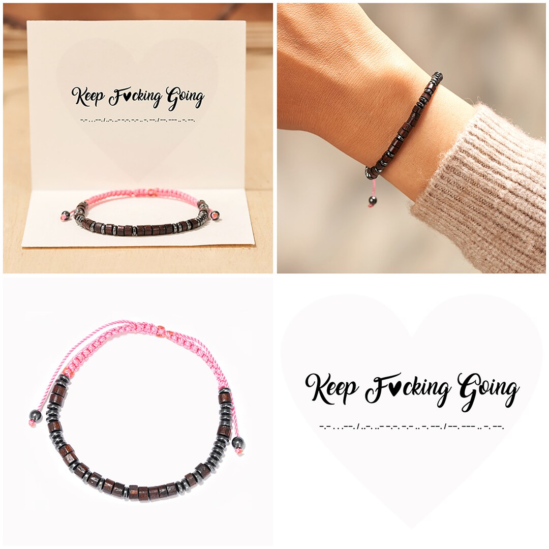 Keep Fucking Going Keep Going Morse Code Bracelet - Etsy