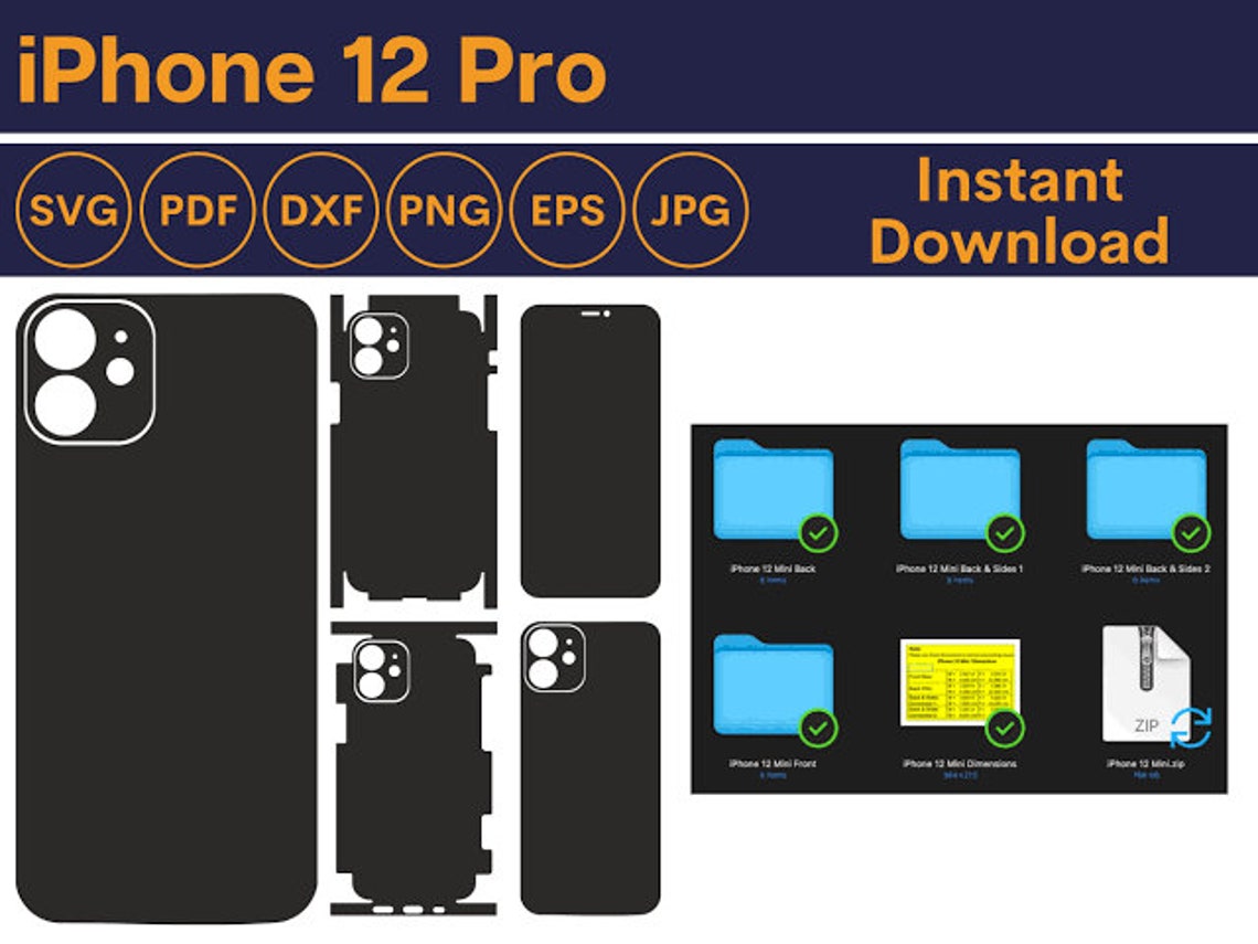 IPhone 12 Pro Skin Template Full With Sides Covered - Etsy