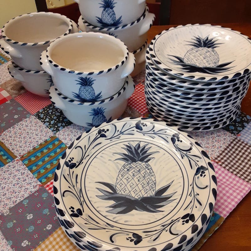 Painted Pineapple Plate - Etsy
