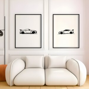 GTR Cars | Minimalist | Printable Set of 2 | Vehicle Poster | Boy ...