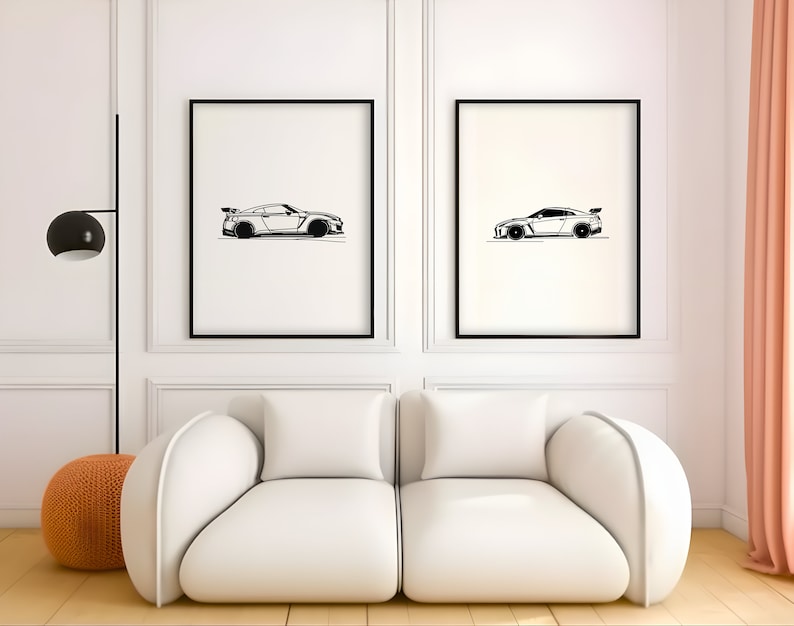 GTR Cars | Minimalist | Printable Set of 2 | Vehicle Poster | Boy ...