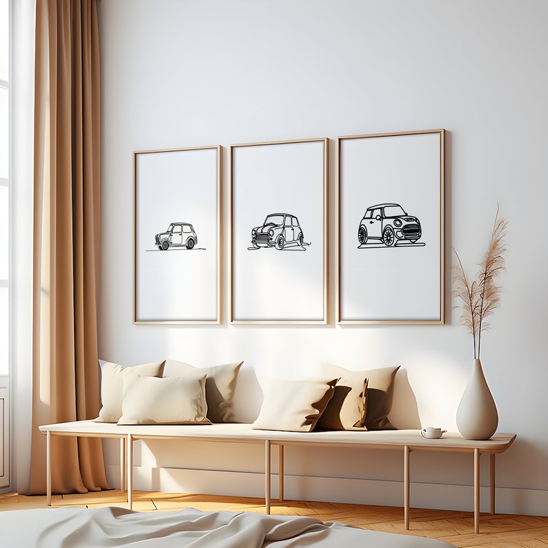 Mini Cooper Cars Minimalist Printable Set of 3 Vehicle Poster Boy ...