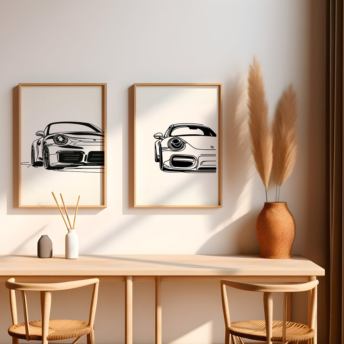 Porsche Cars | Minimalist | Printable Set of 2 | Vehicle Poster | Boy ...