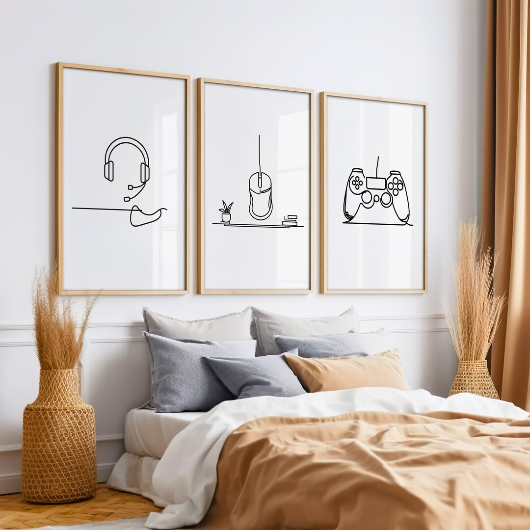Gaming Art | Minimalist | Printable Set of 3 | Gaming Room | Home Decor ...