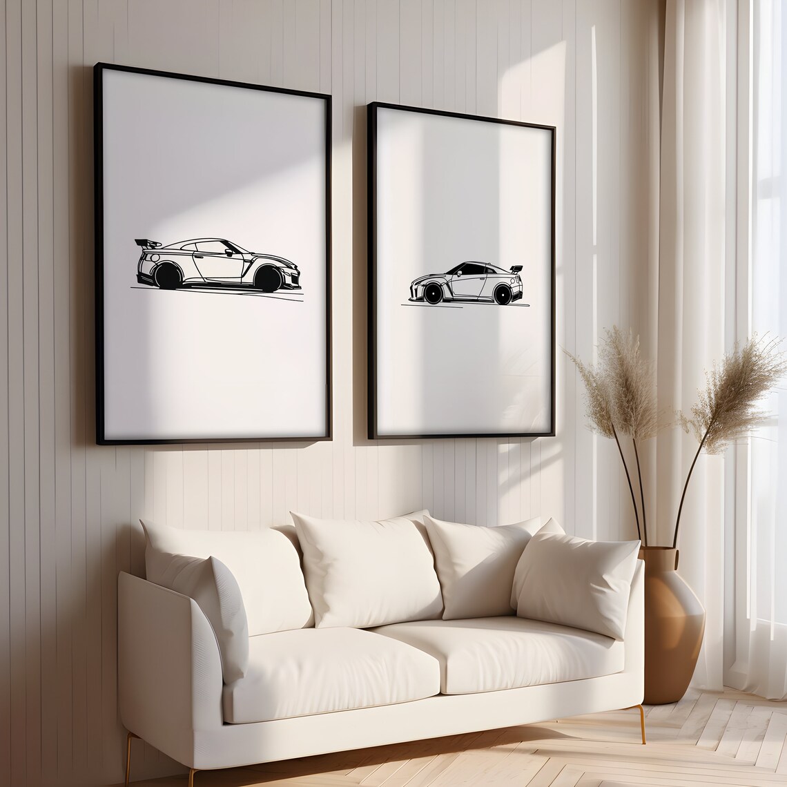 GTR Cars | Minimalist | Printable Set of 2 | Vehicle Poster | Boy ...