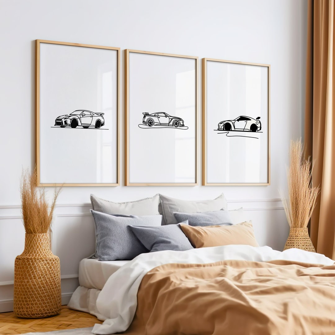 GTR Cars | Minimalist | Printable Set of 3 | Vehicle Poster | Boy ...