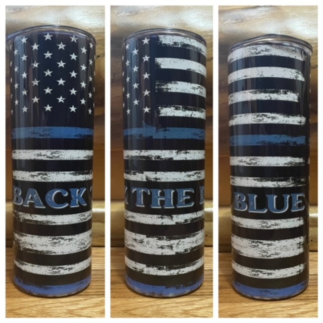 RUSTIC POLICE FLAG !--thin Blue Line "back the Blue" Themed Camp Life ...