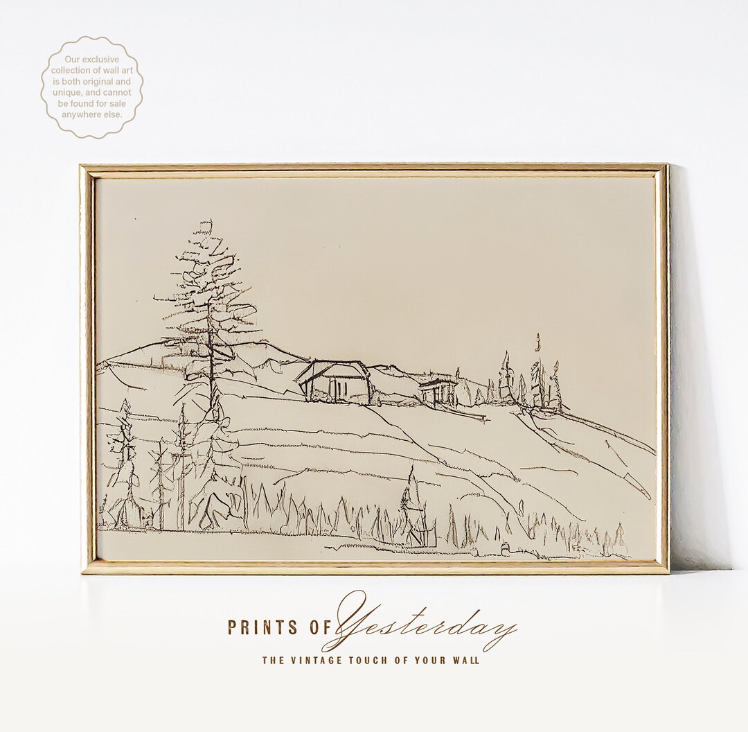Rural Meadow Landscape PRINTABLE Digital Antique Print SK 30 - Etsy