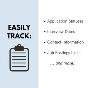Job Tracker Spreadsheet - Google Sheets Template - Etsy