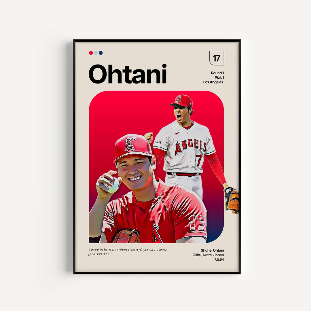 Baseball Poster, Shohei Ohtani, LA Angles, MLB Poster, Baseball Wall ...