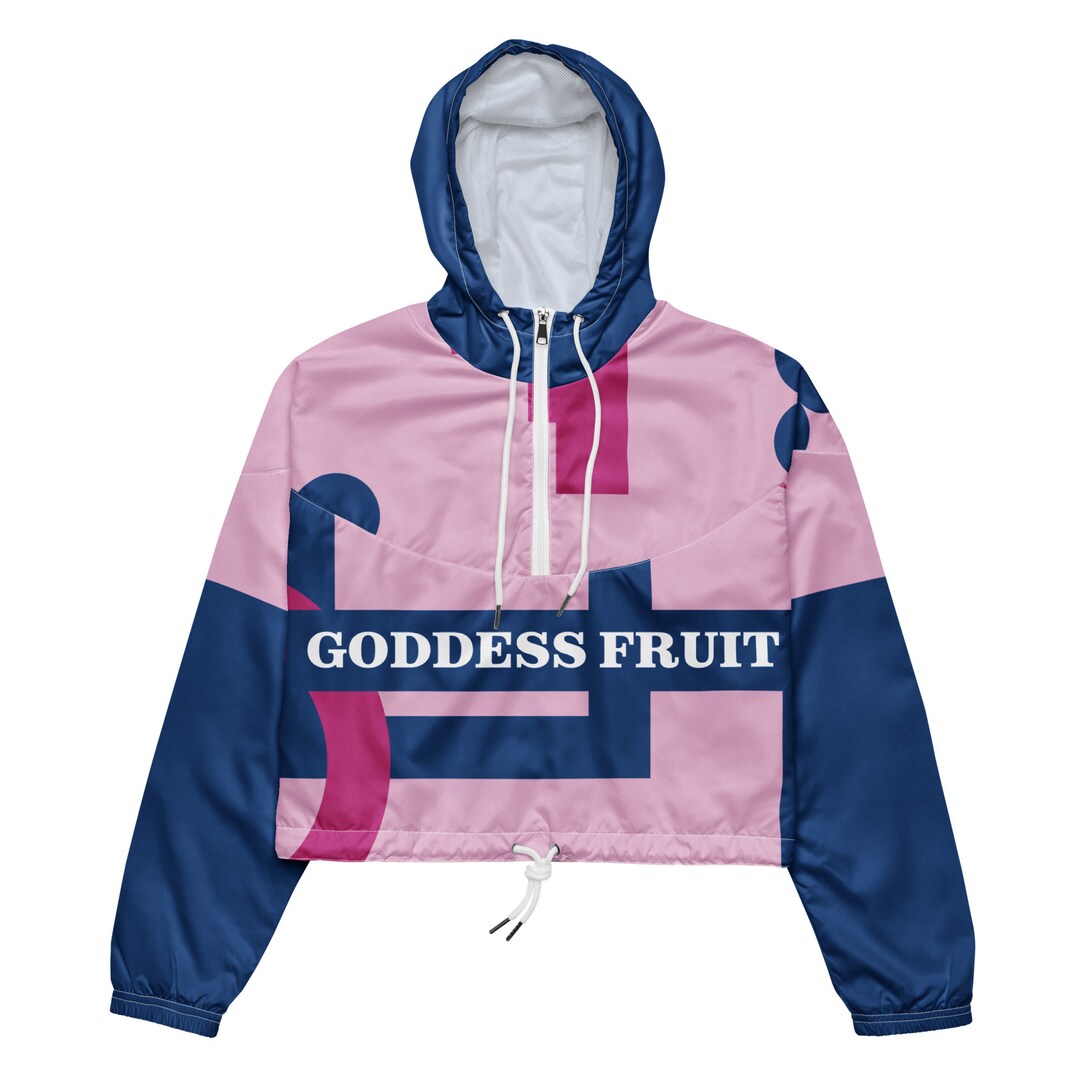 Womens Cropped Windbreaker 90s Pattern Top Cropped Hoodie Windbreak ...