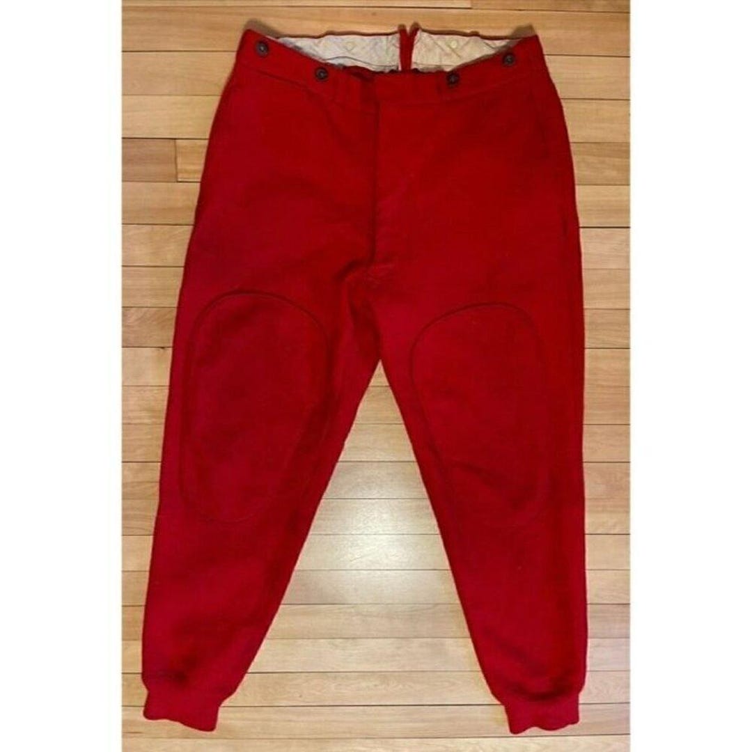 Vintage Woolrich Hunting Shooting Pants 34 X30 Red Heavy Wool Cuffed ...