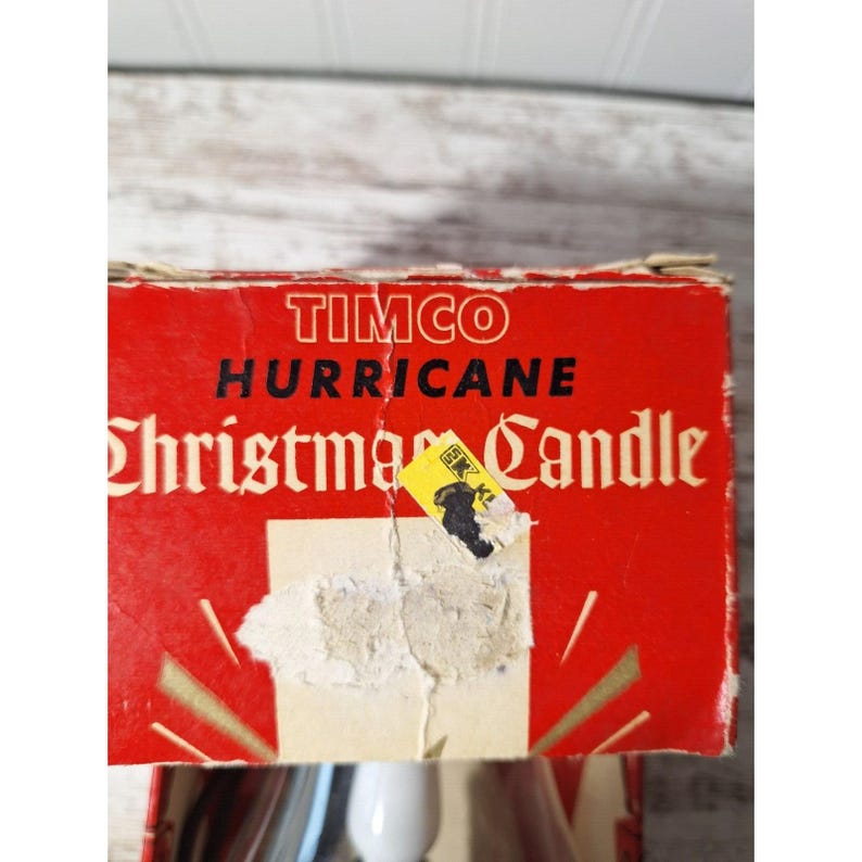 Vintage Hurricane Christmas Candle Timco Electric Poinsettia Original ...