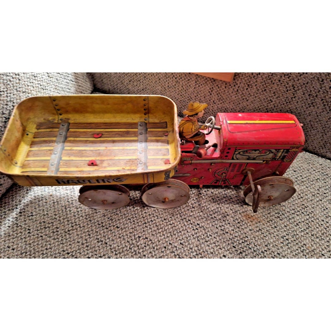 Marx Wind up 6 Wheel Crawling Tractor With Original Driver 1950's - Etsy