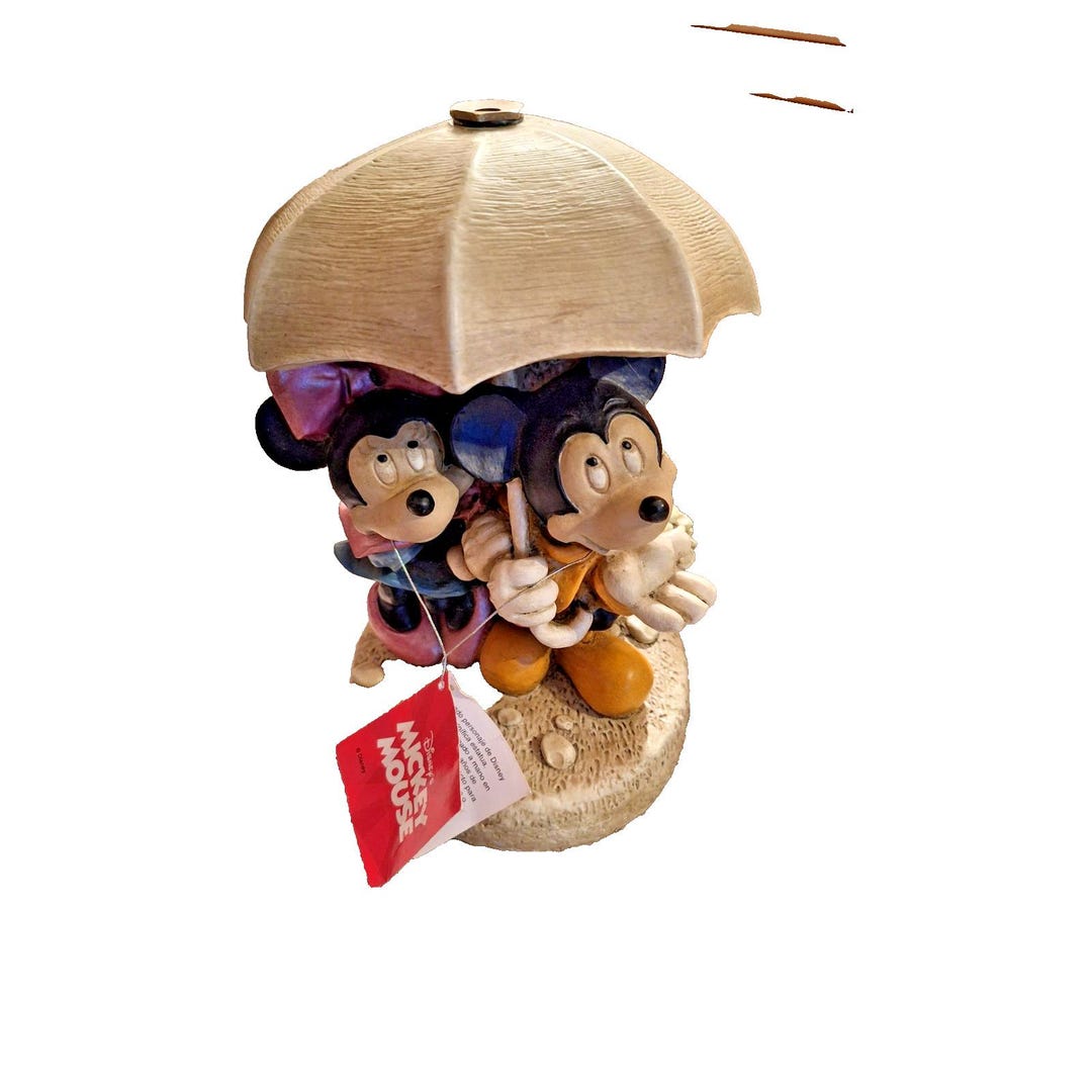 Disney Mickey Minnie Mouse Rainy Day Statue Umbrella 8.5 Lawn Sprinkler ...