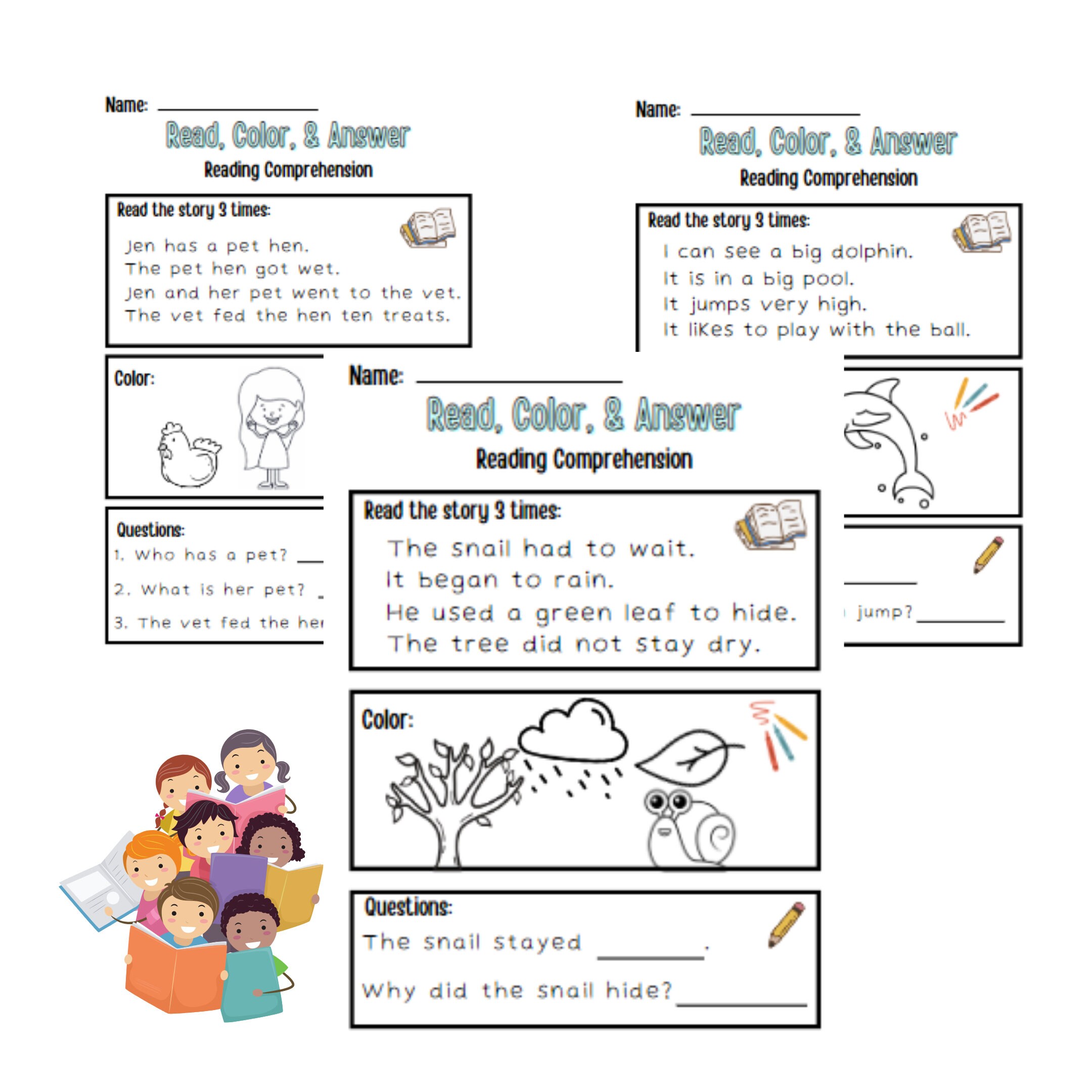 Printable Reading Comprehension 1st First Grade Preschool Kindergarten ...