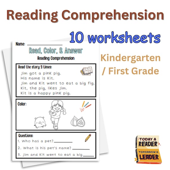 Prekindergarten Reading Comprehension Worksheets