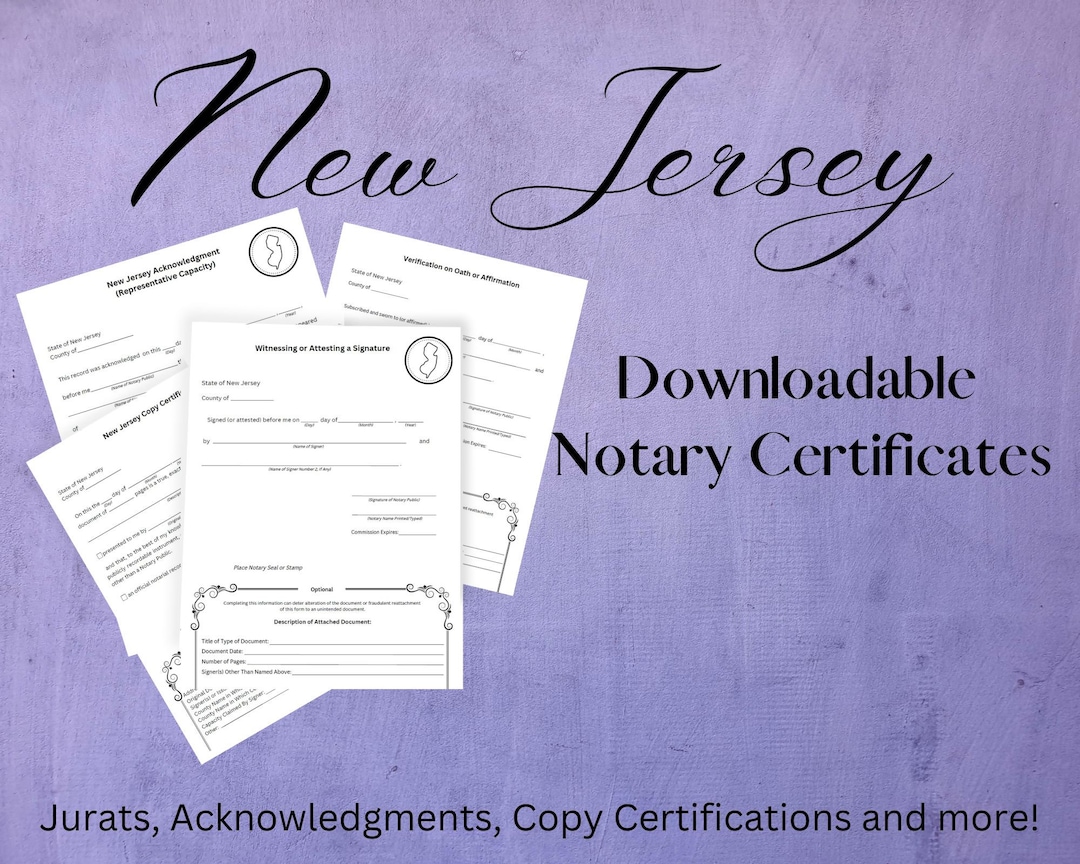 Notary Certificates, Acknowledgements, Oath Verification, Copy ...