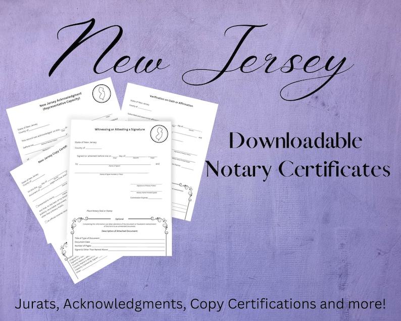 Notary Certificates, Acknowledgements, Oath Verification, Copy ...